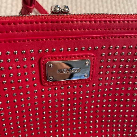 Bags | Nine West Studded Crossbody In Color Red | Poshmark